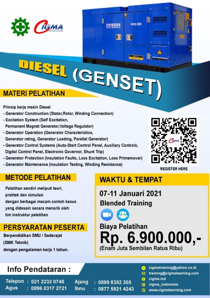Training Sertifikasi K3 Operator Genset 2023 | Training K3
